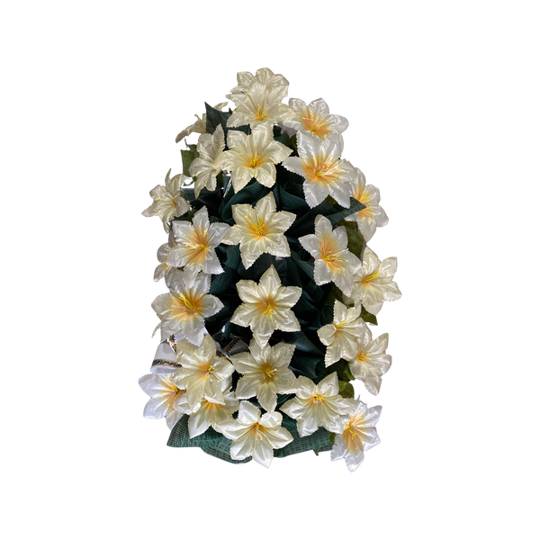 Jerba funerara din flori artificiale crini | Fabrica de Coroane ...